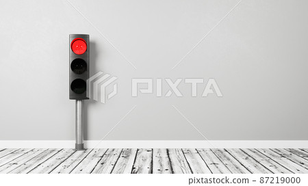 Red Traffic Light in the Room with Copy Space - Stock Illustration ...