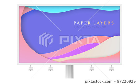 Billboard with multi colors background in paper - Stock Illustration ...