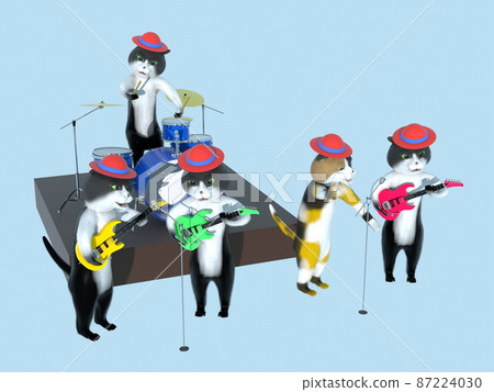 Cats playing musical instruments ・ Group Sounds - Stock Illustration ...