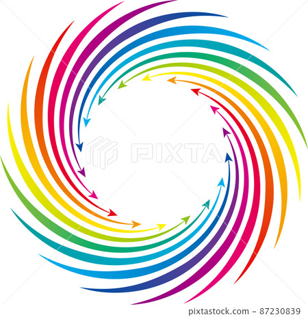 Rainbow-colored arrow swirl frame - Stock Illustration [87230839] - PIXTA