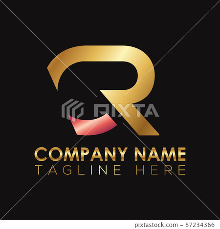 Golden metallic CR letter logo design - Stock Illustration [87234366 ...