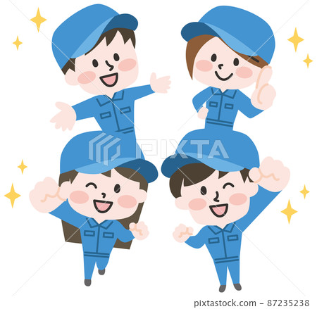 Illustration of a smiling worker - Stock Illustration [87235238] - PIXTA