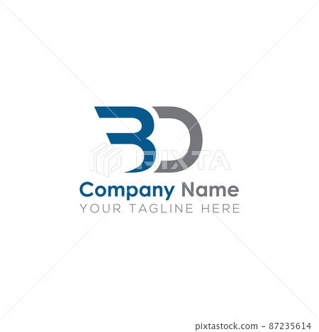 Initial BD Letter Logo With Creative Modern... - Stock Illustration ...