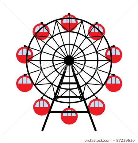 Cute ferris wheel illustration - Stock Illustration [87239630] - PIXTA
