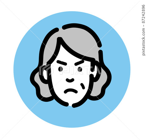 Angry senior woman icon - Stock Illustration [87242896] - PIXTA