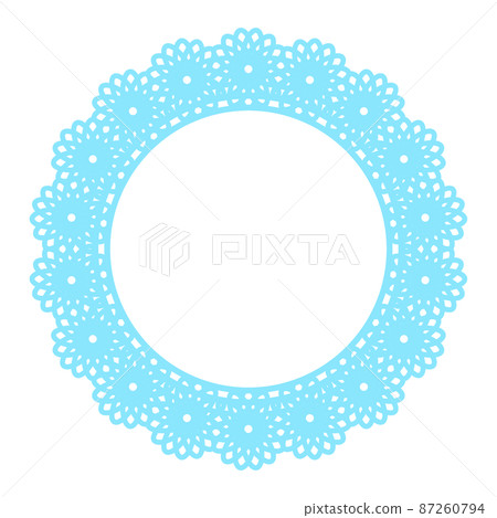 Light blue round lace paper vector illustration... - Stock Illustration ...