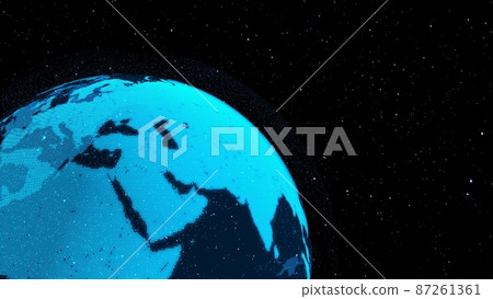 3D Digital orbital earth in cyberspace showing... - Stock Illustration ...