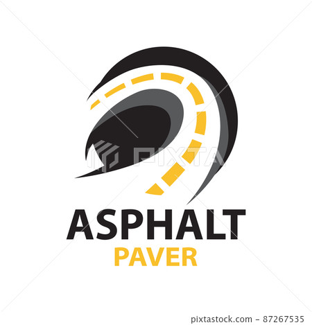 Vector logo of asphalt paver, road works - Stock Illustration [87267535 ...