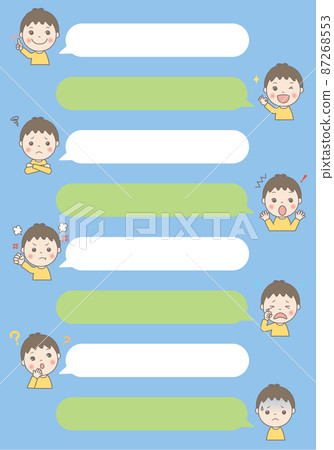 Talk screen dialogue frame (boy) - Stock Illustration [87268553] - PIXTA
