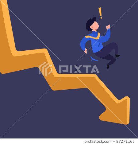 Business concept flat style of businessman fall... - Stock Illustration ...