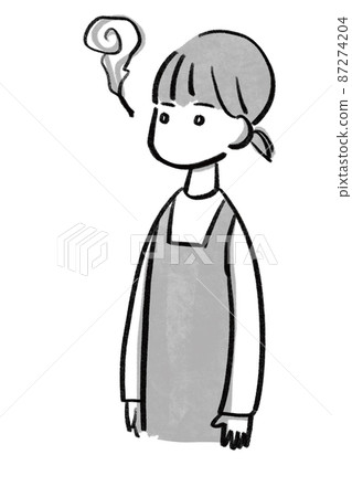 Housewife who is tired and punctured and has a... - Stock Illustration ...