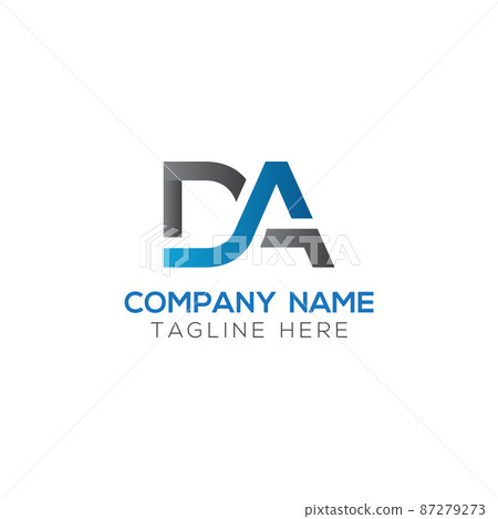 Initial DA Letter Logo Design With Creative... - Stock Illustration ...