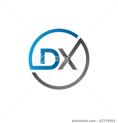 Initial DX Letter Logo Design With Creative... - Stock Illustration ...
