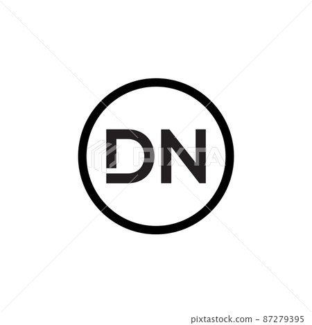 Initial DN Letter Logo Design With Creative... - Stock Illustration ...