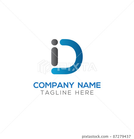 Initial DI Letter Logo Design With Creative... - Stock Illustration ...