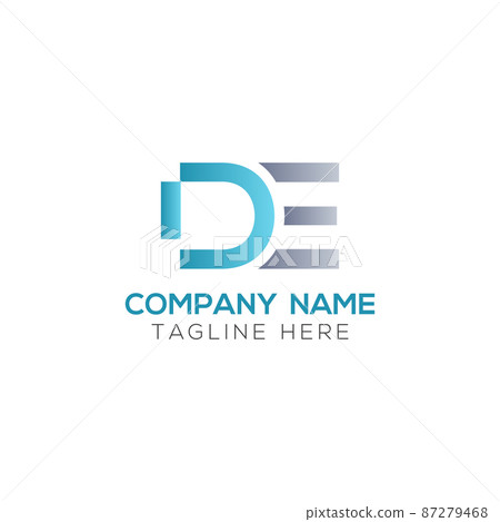 Initial DE Letter Logo Design With Creative... - Stock Illustration ...