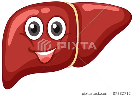 Healthy Liver with face expression on white... - Stock Illustration ...