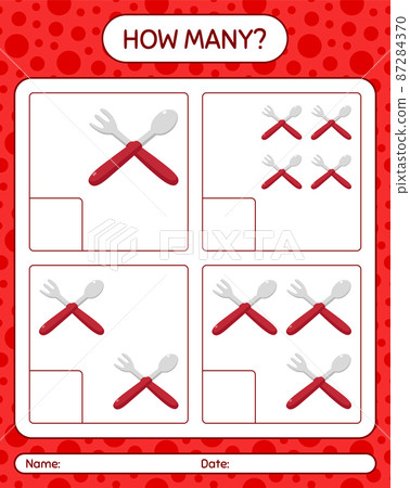 How many counting game with spoon and fork.... - Stock Illustration ...