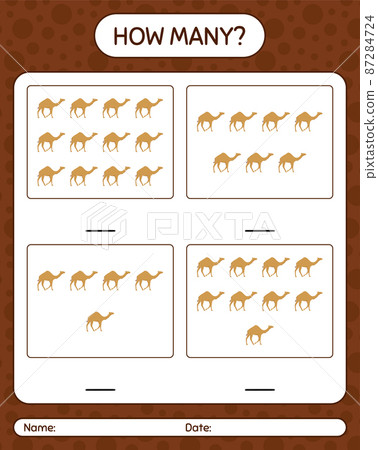 How many counting game with camel. worksheet... - Stock Illustration ...