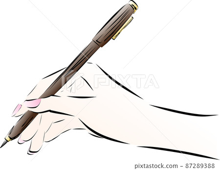 Hand of a woman with a pen - Stock Illustration [87289388] - PIXTA
