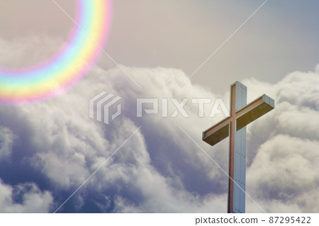 Sky cross and rainbow - Stock Illustration [87295422] - PIXTA