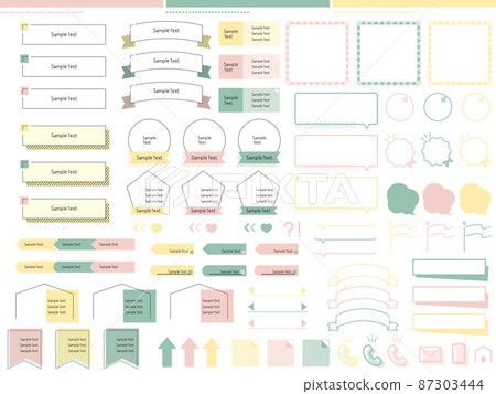 3 color frame heading material collection - Stock Illustration ...