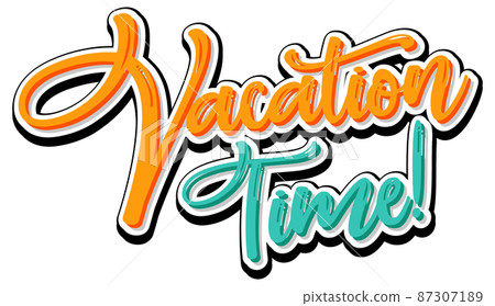 Vacation time text icon on white background - Stock Illustration ...