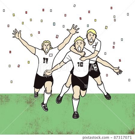 Soccer player who is happy to win - Stock Illustration [87317071] - PIXTA