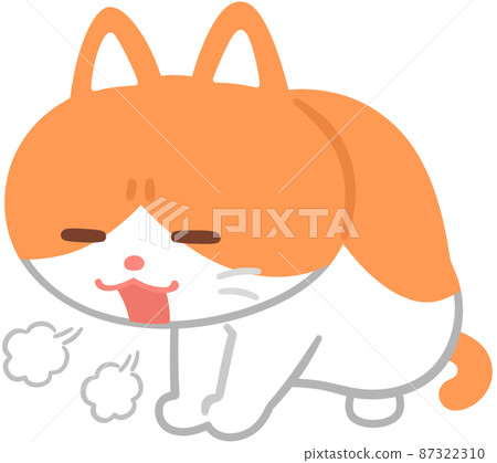 Coughing cat - Stock Illustration [87322310] - PIXTA