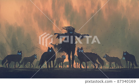 The leader of the wolf pack - Stock Illustration [87340169] - PIXTA