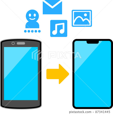 Image of data migration between smartphones - Stock Illustration ...