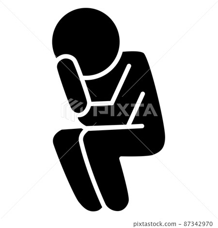 Pictogram of the troubled person - Stock Illustration [87342970] - PIXTA