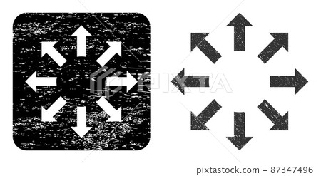 Distress Expand Arrows Carved Stamp - Stock Illustration [87347496] - PIXTA