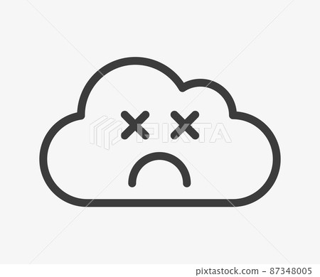 Sad face cloud icon. No internet connection - Stock Illustration ...