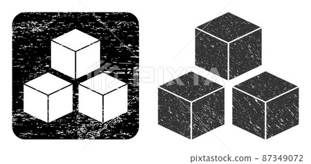 Textured Cubes Stencil Watermark - Stock Illustration [87349072] - PIXTA