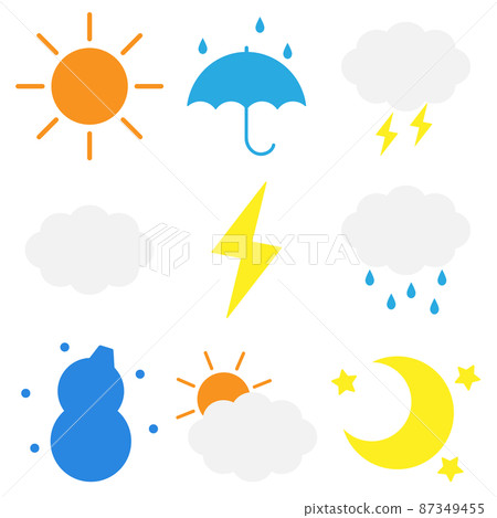 Weather icon set colorful - Stock Illustration [87349455] - PIXTA