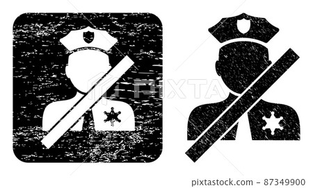 Distress Closed Police Officer Carved Watermark - Stock Illustration ...