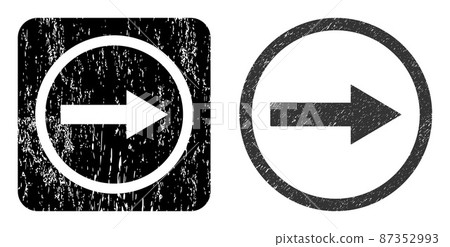 Distress Right Rounded Arrow Stencil Stamp - Stock Illustration ...