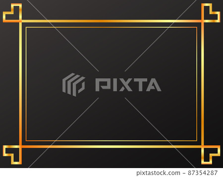 Flashy gold rim frame black background - Stock Illustration [87354287 ...