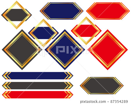 Flashy gold-rimmed label material - Stock Illustration [87354289] - PIXTA