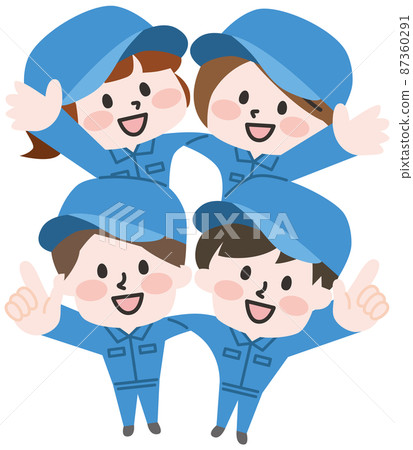 Illustration of a smiling worker - Stock Illustration [87360291] - PIXTA