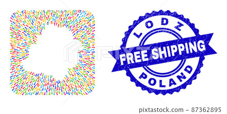 Free Shipping Grunge Stamp and Lodz Voivodeship...-插圖素材 [87362895 ...