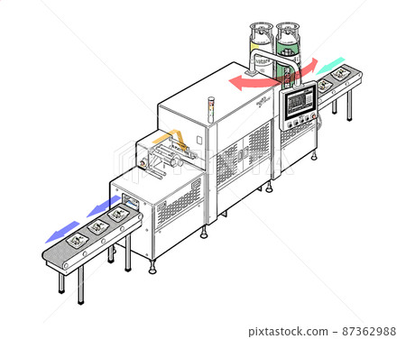 Packaging machine operation diagram - Stock Illustration [87362988] - PIXTA
