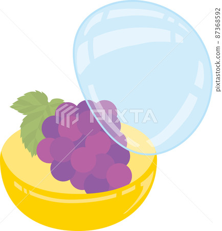 Purple grapes in Gachapon capsules_capsule... - Stock Illustration ...