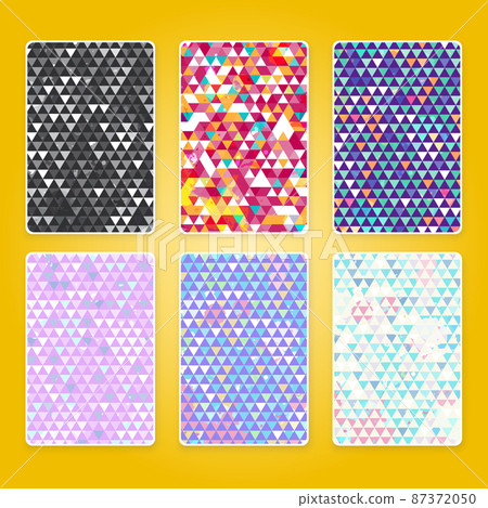 Bright triangle pattern set with grunge efect - Stock Illustration ...