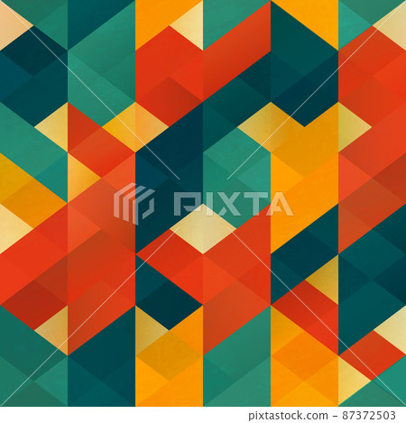 Retro mosaic. Seamless pattern - Stock Illustration [87372503] - PIXTA