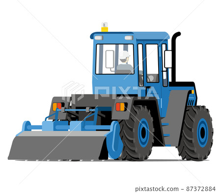 Rotary tiller, tractor, rear, illustration - Stock Illustration ...