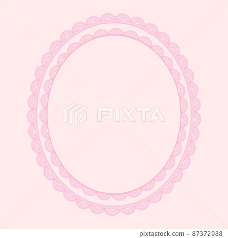 Double lace oval frame pastel pink - Stock Illustration [87372988] - PIXTA