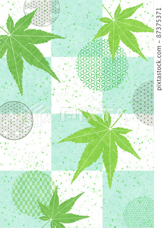 Fresh green maple Japanese pattern background - Stock Illustration ...