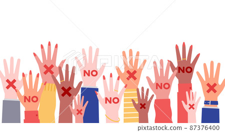 Vector illustrations of people who oppose - Stock Illustration ...